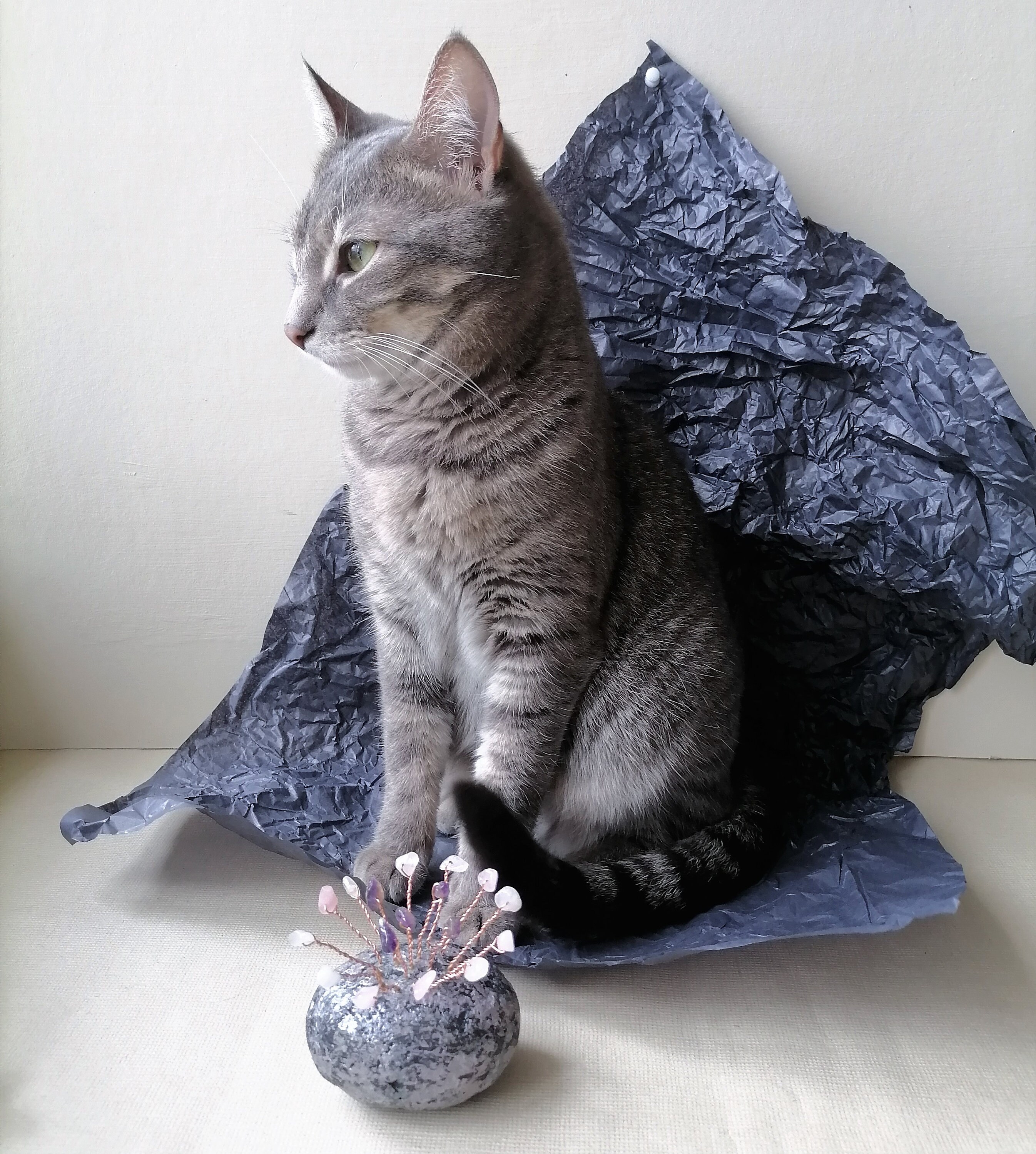 Paper Mache Stone Bloom: Quartz & Amethyst Abstract Flower - Etsy