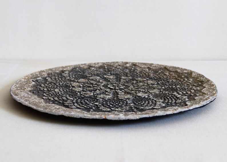 Paper Mache Plate With a Crochet Blanket Relief, Ethnic Recycled Paper ...