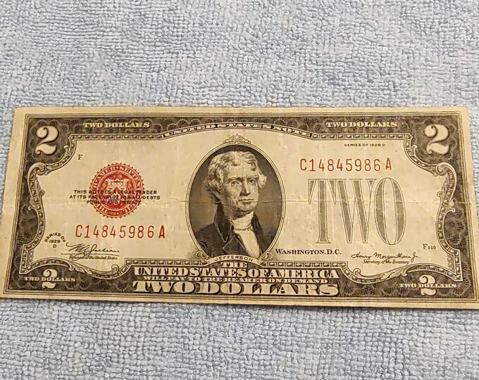 1928 D Series Two Dollar Red Note Nicely Circulated - Etsy