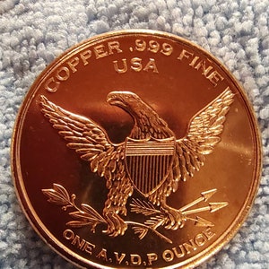 1 Oz. Copper Draped Bust Round .999 Fine Copper Art Bullion - Etsy