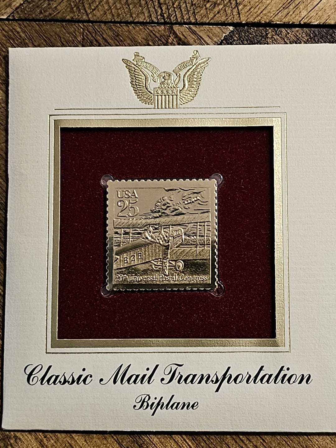 Classic Mail Transportation Biplane First Day of Issue 22kt Gold ...