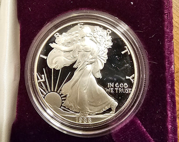 1988 S American Silver Eagle Proof Dollar Original Mint Box With Coa - Etsy