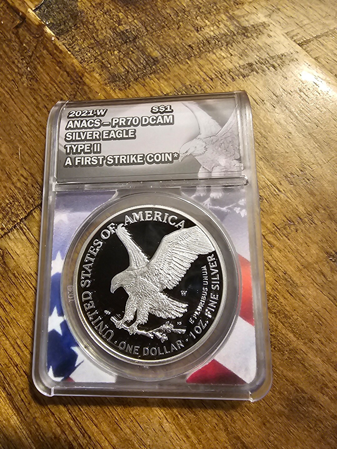 2021 W American Silver Eagle Dollar Type I Anacs Pr 70 Dcam Proof First ...