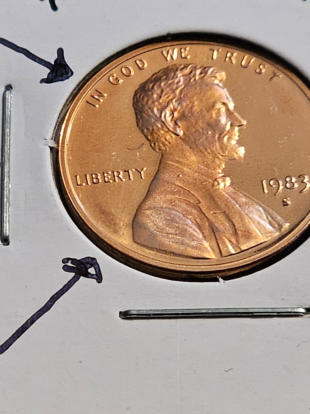 Die Chip on Collar 1983 S Proof Lincoln Memorial Penny Error Coin Gem ...