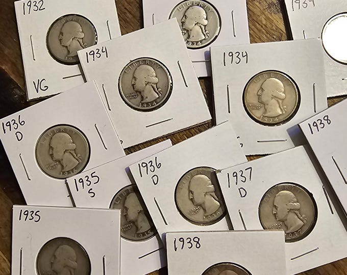 Silver Washington Quarter 1932-1938S Pick Your Date and Grade - Etsy