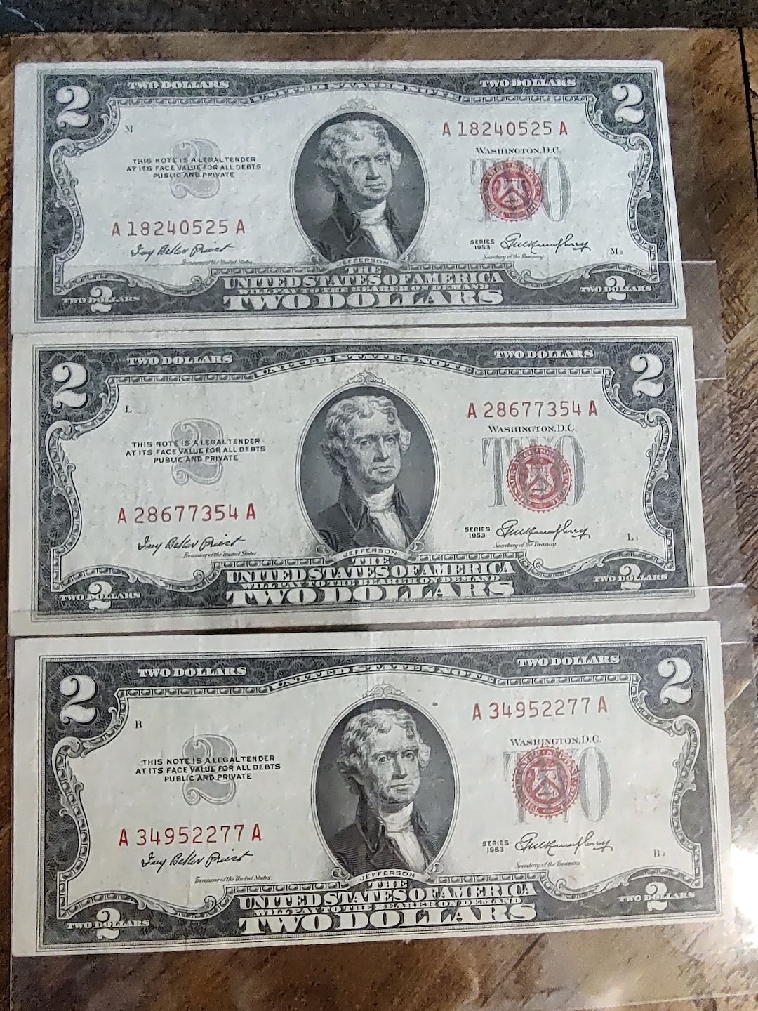 1953 Series Two Dollar Red Notes Nicely Circulated - Etsy