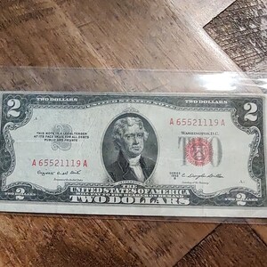 1953 B Series Two Dollar Red Notes Nicely Circulated - Etsy