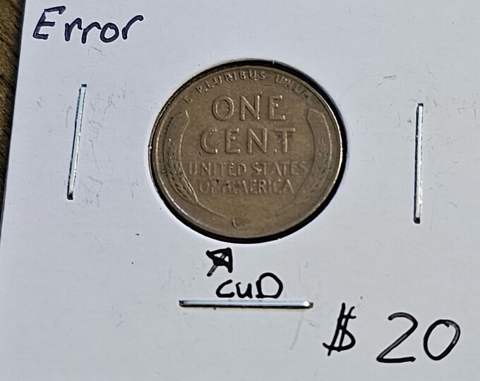 1931 Cud Wheat Penny Error Coin - Etsy
