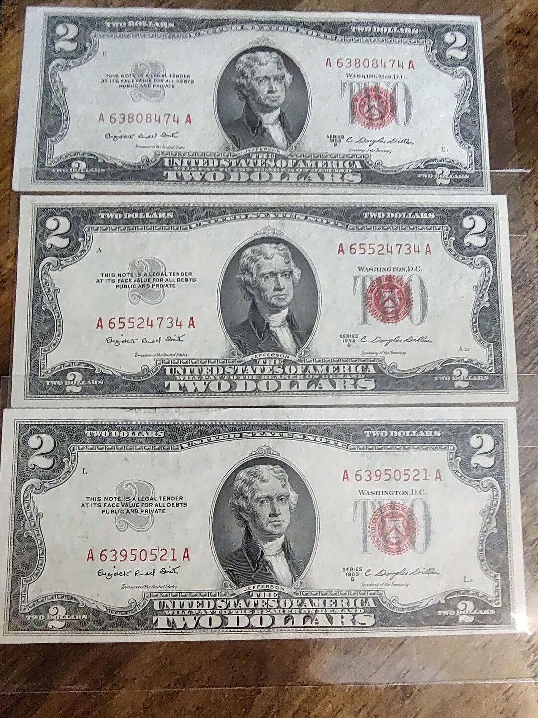 1953 B Series Two Dollar Red Notes Nicely Circulated - Etsy