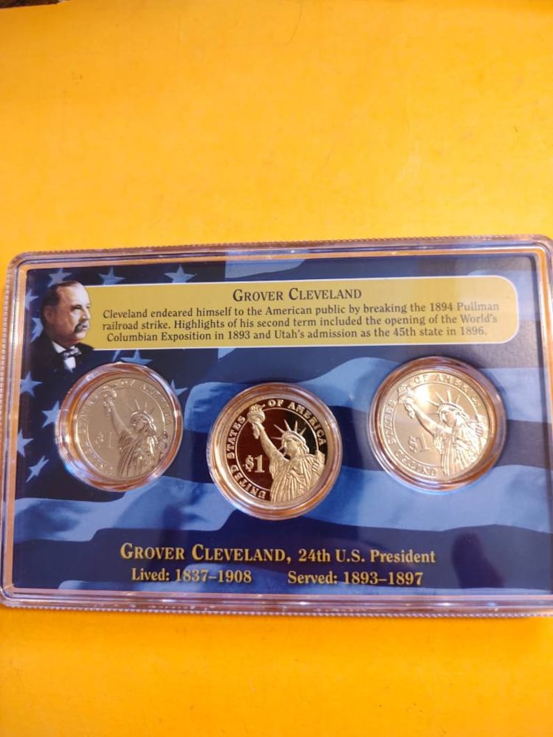 Grover Cleveland 3 Coin Dollar Set First Day of Issue Proof - Etsy