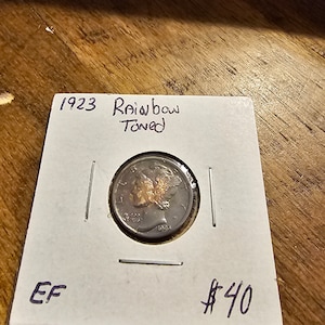1923 Extra Fine Rainbow Toned Silver Mercury Dime - Etsy