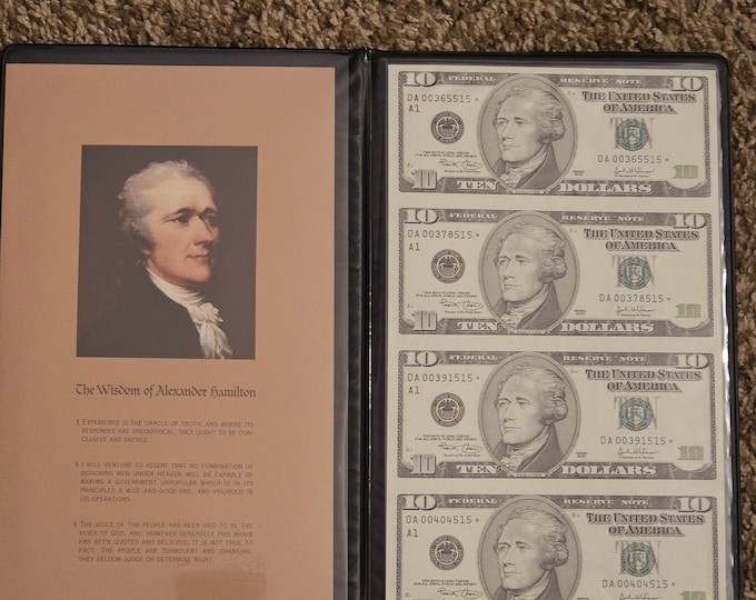 10 Dollar Alexander Hamilton Bills 2003 Star Note Uncut Sheet - Etsy