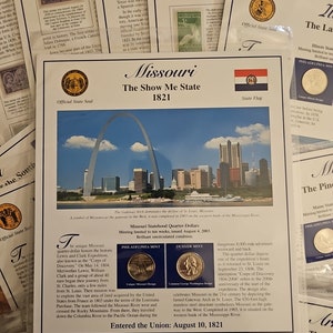 28 Statehood Quarter/stamp Collection Postal Society Commemorative Lot ...