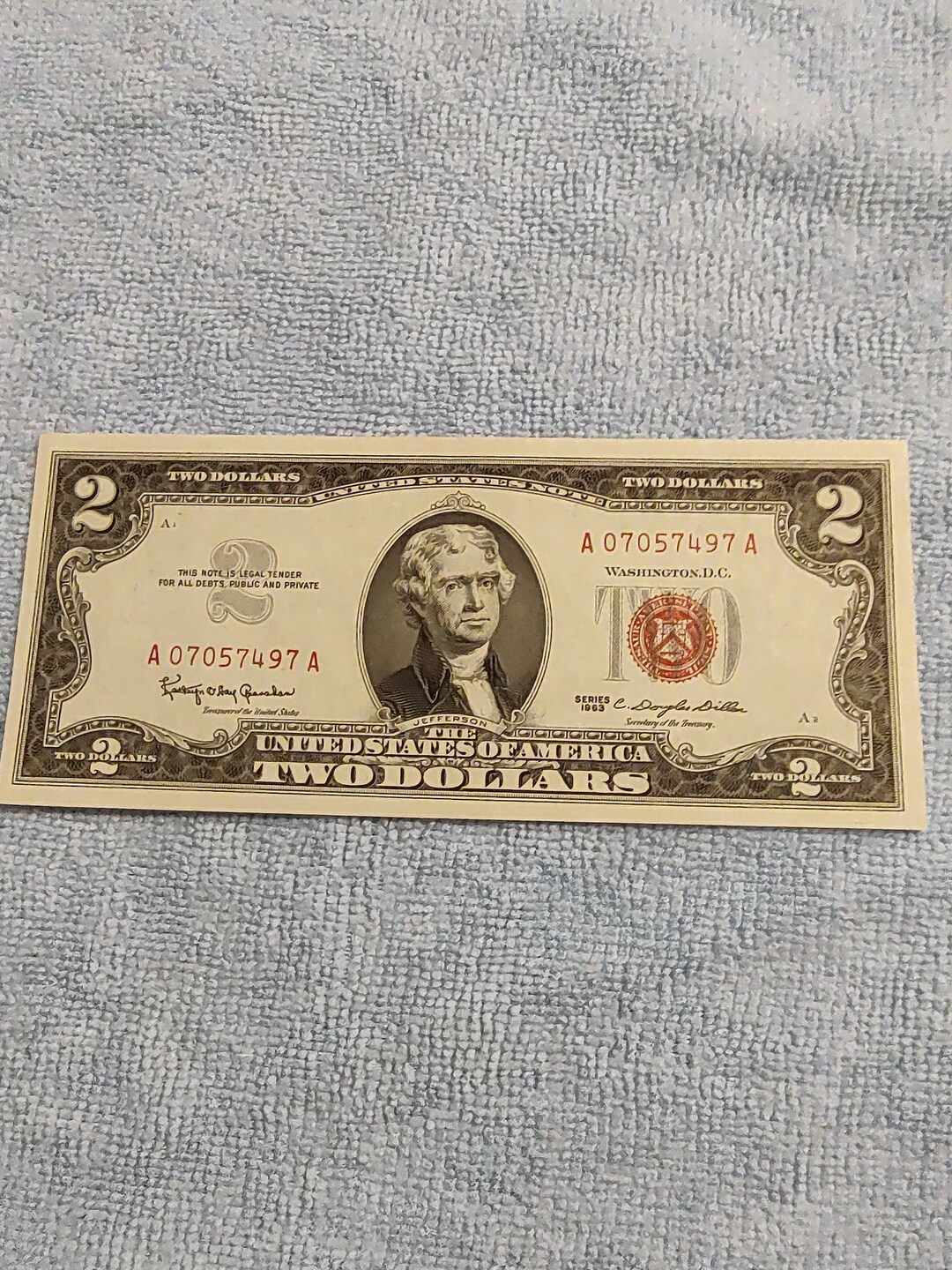 Uncirculated 1963 Series Two Dollar Red Notes - Etsy