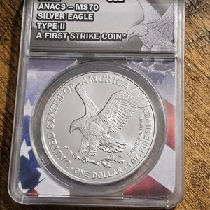 2021 Type 1 and 2 Anacs MS70 American Silver Eagle .999 1 OZ. Fine Silver Dollars Set4 - Etsy