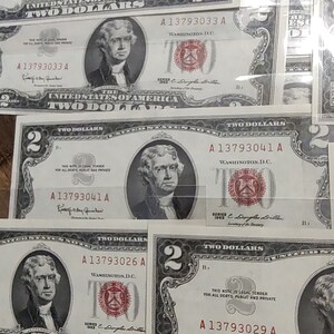 Uncirculated 1963 Series Two Dollar Red Note - Etsy