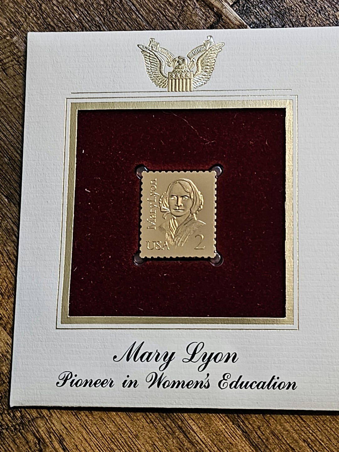 Mary Lyon Pioneer in Women's Education First Day of Issue 22kt Gold ...