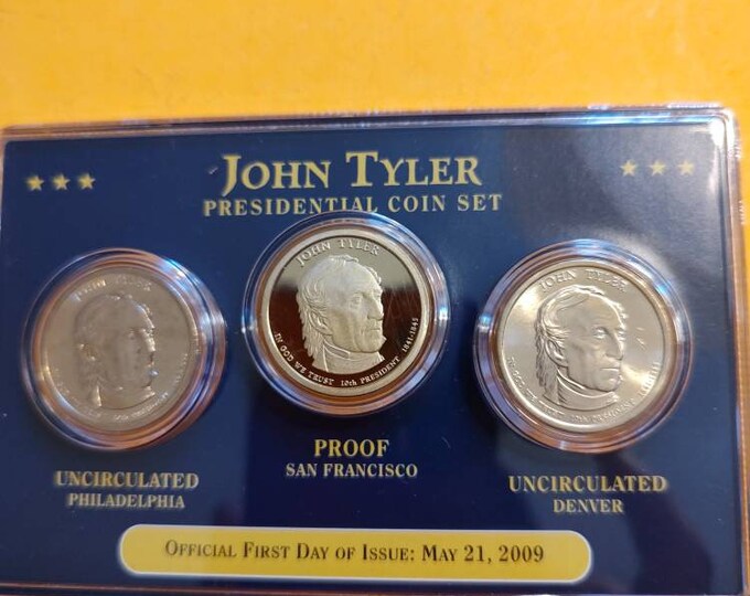 John Tyler 3 Coin Dollar Set First Day of Issue Proof and - Etsy