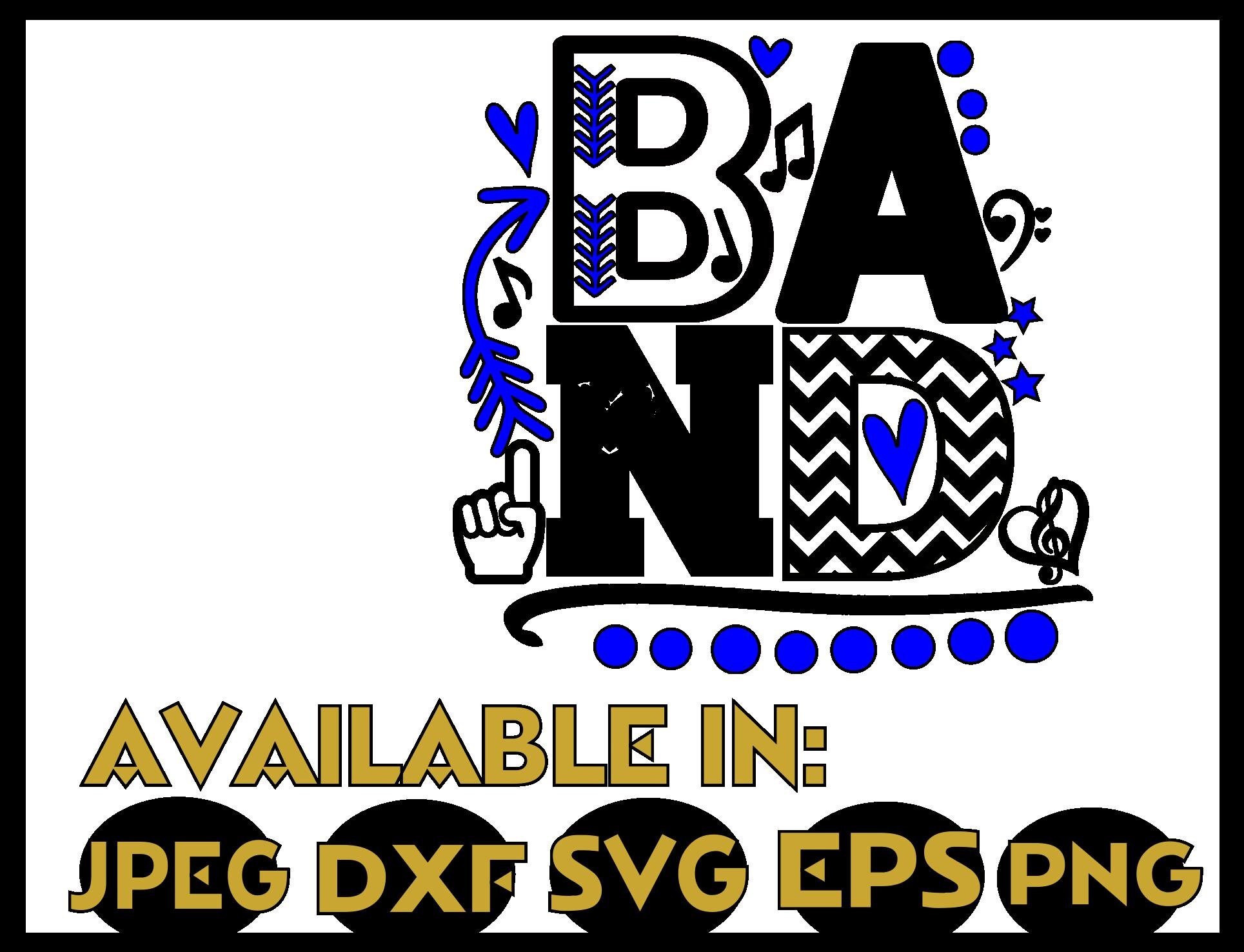 Band SVG DXF JPEG Silhouette Cameo Cricut Band Mom Svg Iron on - Etsy