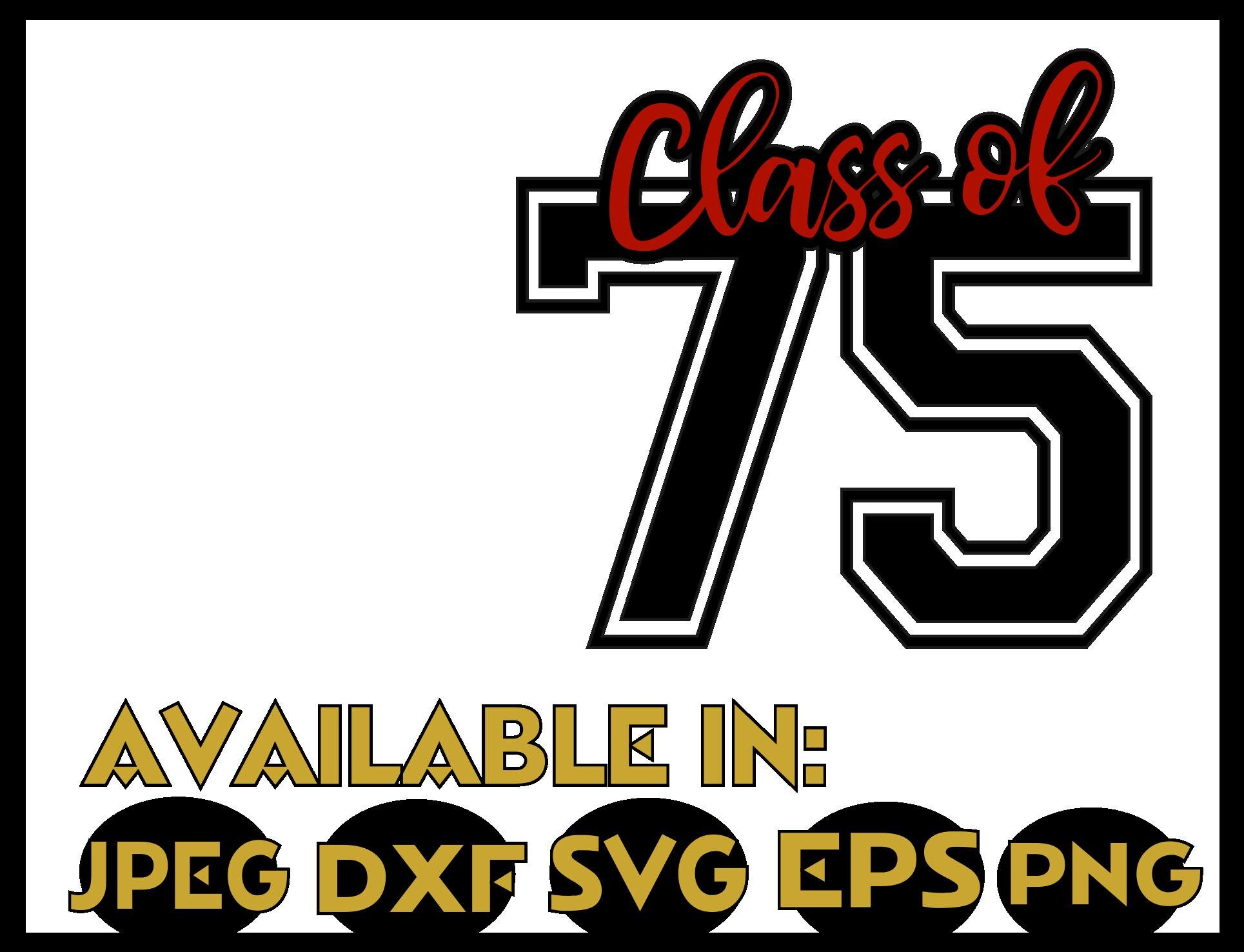 Reunion SVG DXF JPEG Silhouette Cameo Cricut Class of 1975 - Etsy