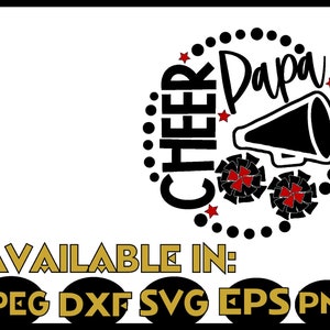 Cheerleader Papa SVG DXF JPEG Silhouette Cameo Cricut Cheerleader Iron ...