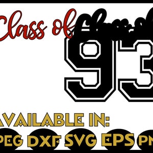 Reunion SVG DXF JPEG Silhouette Cameo Cricut Class of 1993 Class ...