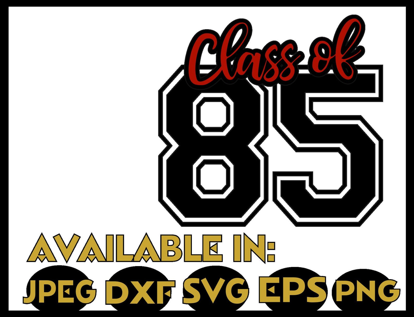 Reunion SVG DXF JPEG Silhouette Cameo Cricut Class of 1985 - Etsy