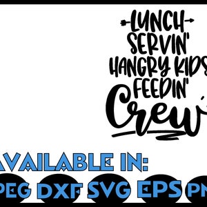 Cafeteria SVG DXF JPEG Silhouette Cameo Cricut Lunch Lady Crew Svg ...