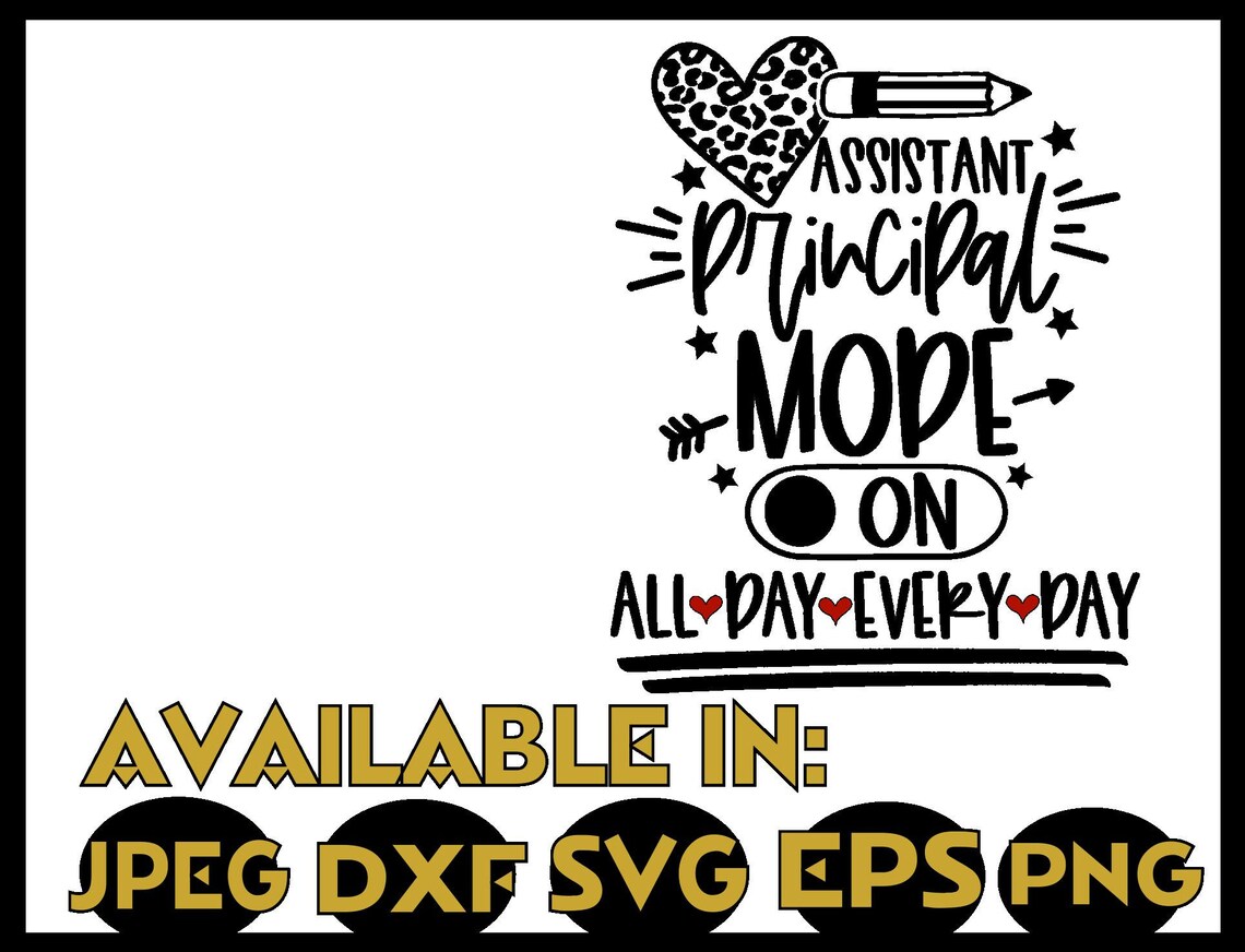 Assistant Principal SVG DXF JPEG Silhouette Cameo Cricut Mode on ...