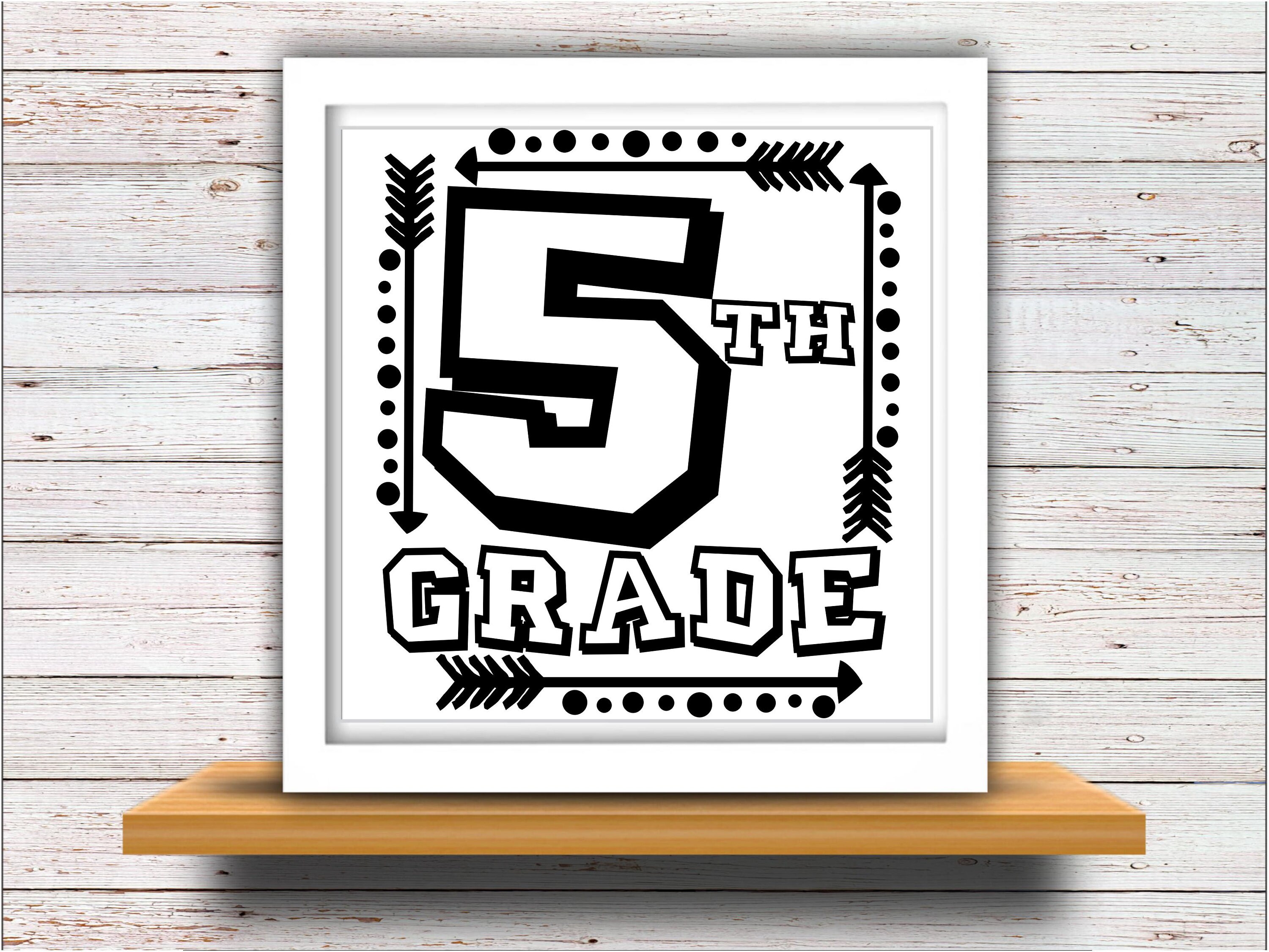 Fifth grade SVG DXF JPEG Silhouette Cameo Cricut teacher svg | Etsy