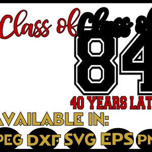 Reunion SVG DXF JPEG Silhouette Cameo Cricut Class of 1984 Class ...