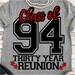 Reunion SVG DXF JPEG Silhouette Cameo Cricut Class of 1994 Png Camera ...