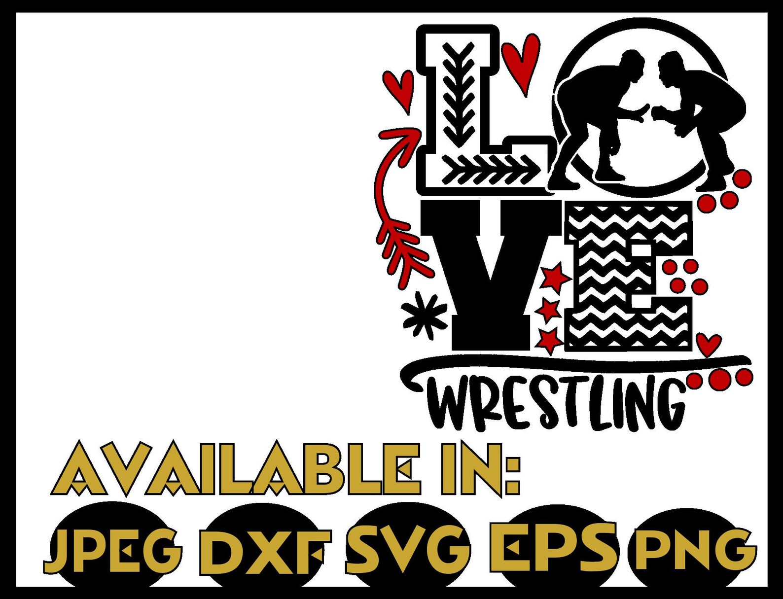 Wrestling SVG DXF JPEG Silhouette Cameo Cricut Printable - Etsy