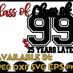 Reunion SVG DXF JPEG Silhouette Cameo Cricut Class of 1999 Class ...