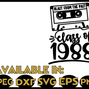 Reunion SVG DXF JPEG Silhouette Cameo Cricut Class of 1988 Class ...