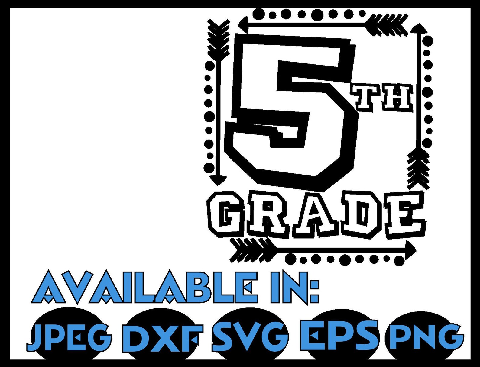 Fifth Grade SVG DXF JPEG Silhouette Cameo Cricut Teacher Svg | Etsy