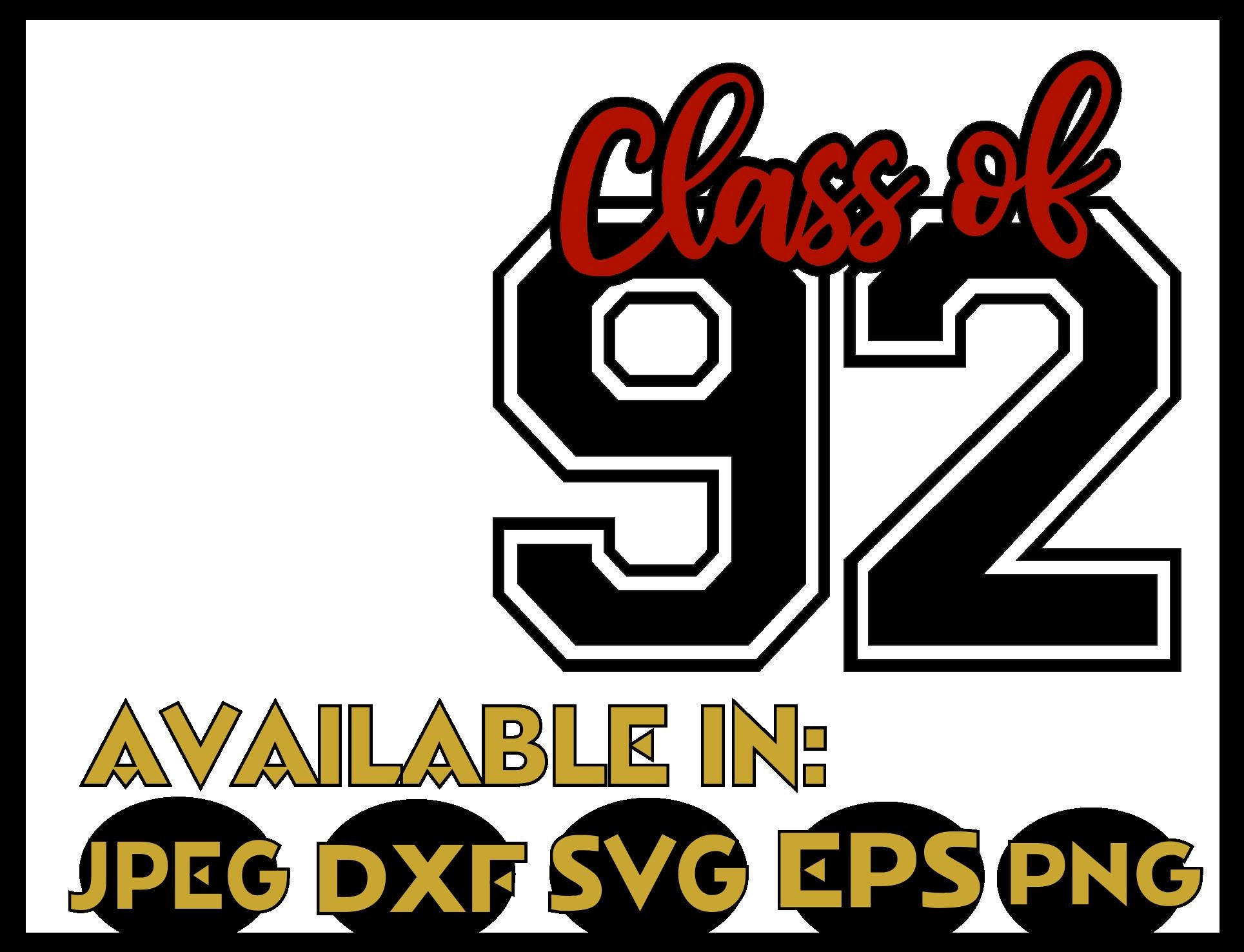 Reunion SVG DXF JPEG Silhouette Cameo Cricut Class of 1992 - Etsy