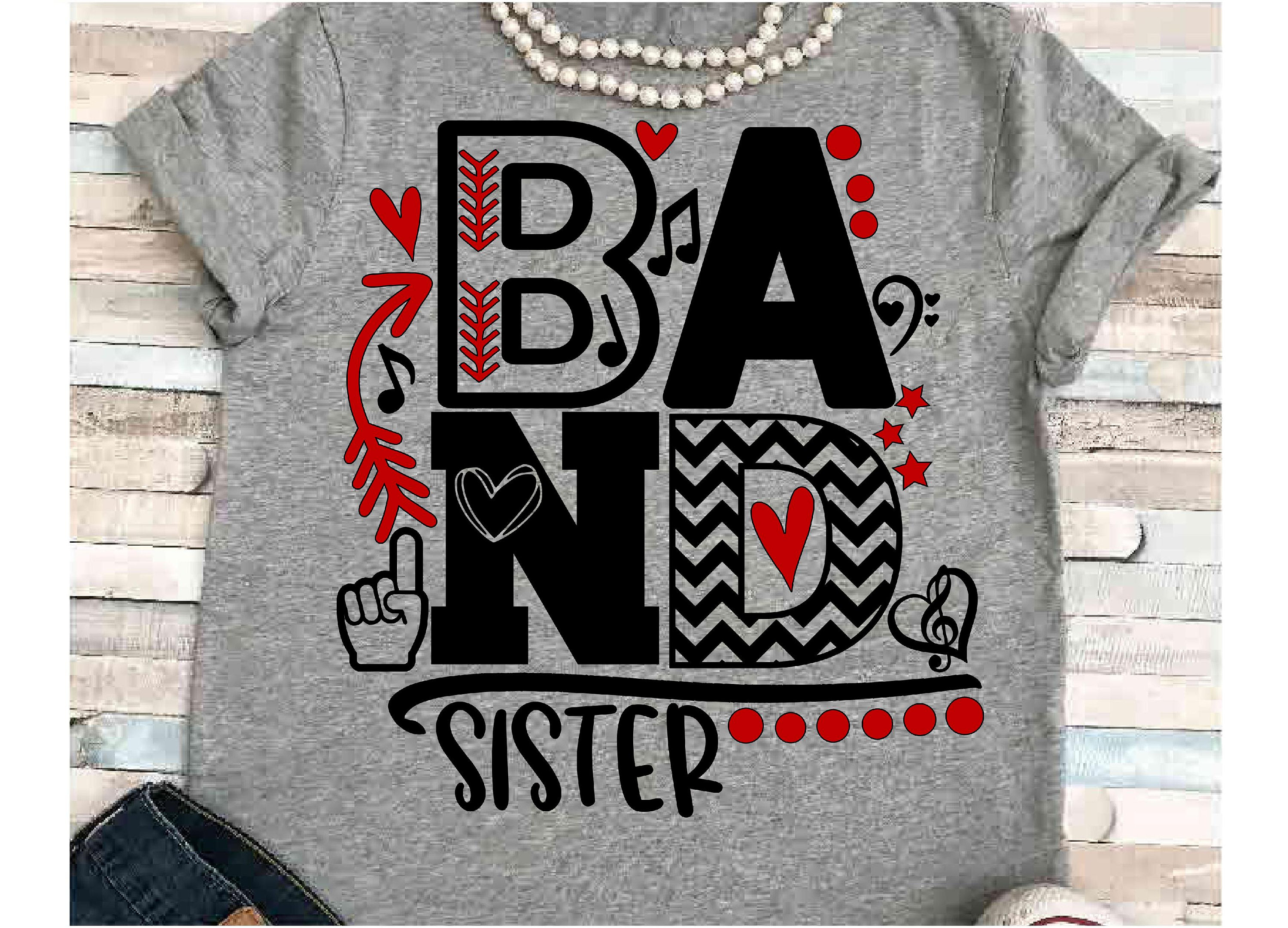 Band SVG DXF JPEG Silhouette Cameo Cricut Band Sister Iron on Band Sis ...