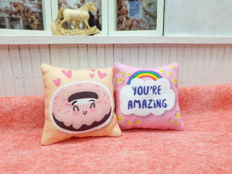 1:6 Scale Miniature Pillow Cushions for Fashiondoll Dollhouse Diorama ...