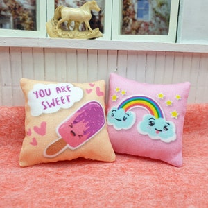1:6 Scale Miniature Pillow Cushions for Fashiondoll Dollhouse Diorama ...