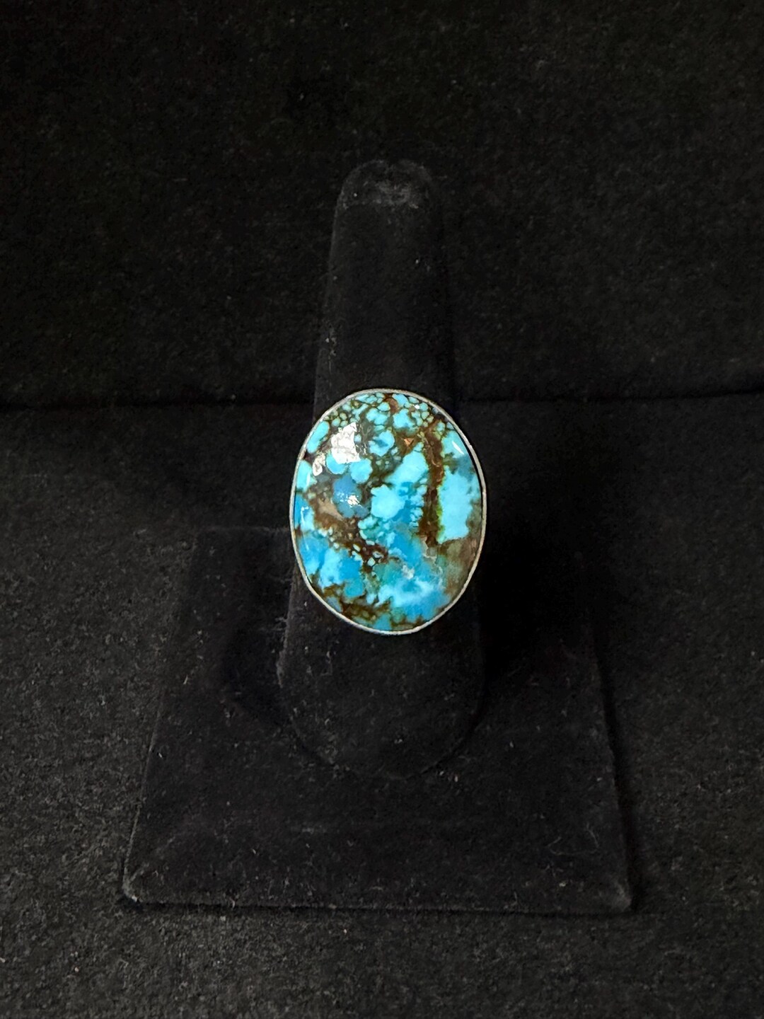 EMT, Navajo, Turquoise Ring in Sterling Silver, Size 9 - Etsy