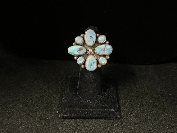 Kathleen Chavez Navajo Golden Hill Turquoise Cluster Ring in - Etsy