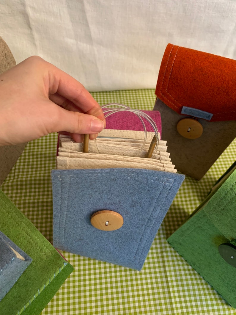 Knitting Crochet Circular Needle Storage Case Organizer- Handmade Two ...