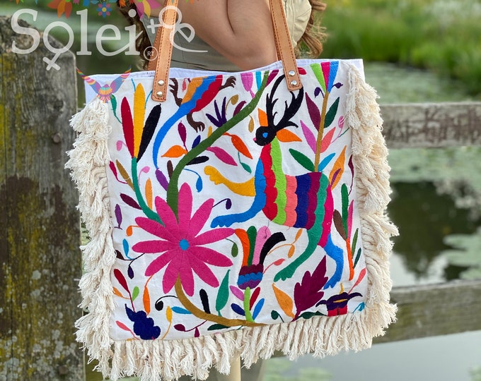 Mexican Tote Bag. Traditional Hand Embroidered Bag. Ethnic Embroidered ...