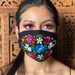 Floral Embroidered Face Masks. Beautiful Alcatraz Flower Face Mask ...