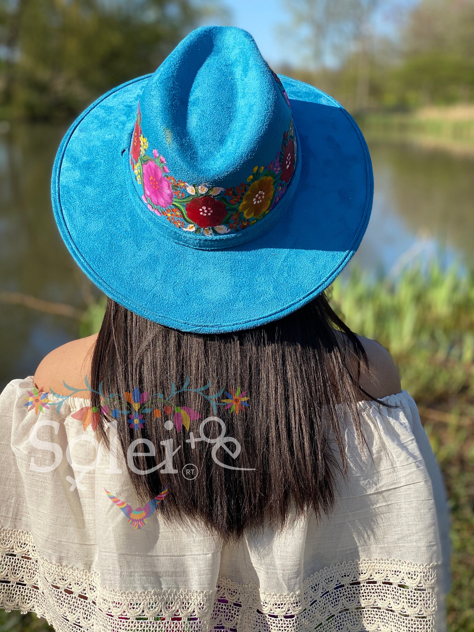 Mexican Artisanal Hat. Hand Painted Sombrero. Colorful Suede Hat ...