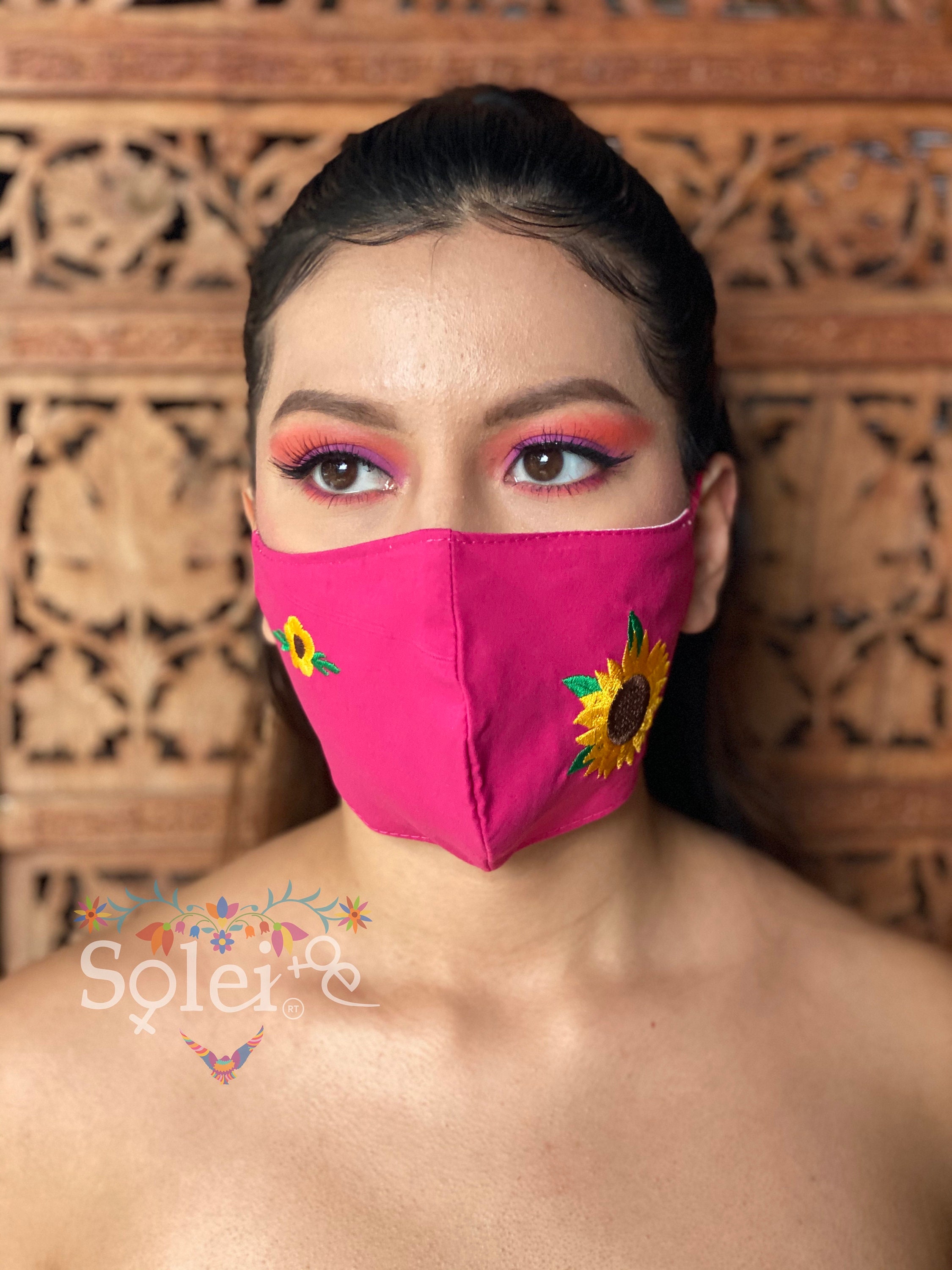 Embroidered Face Masks. Sunflower Face Mask. Reusable Face | Etsy