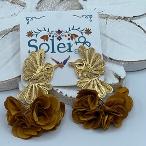 Mexican Filigree Hummingbird Earrings. Gold Plated Filigree. - Etsy