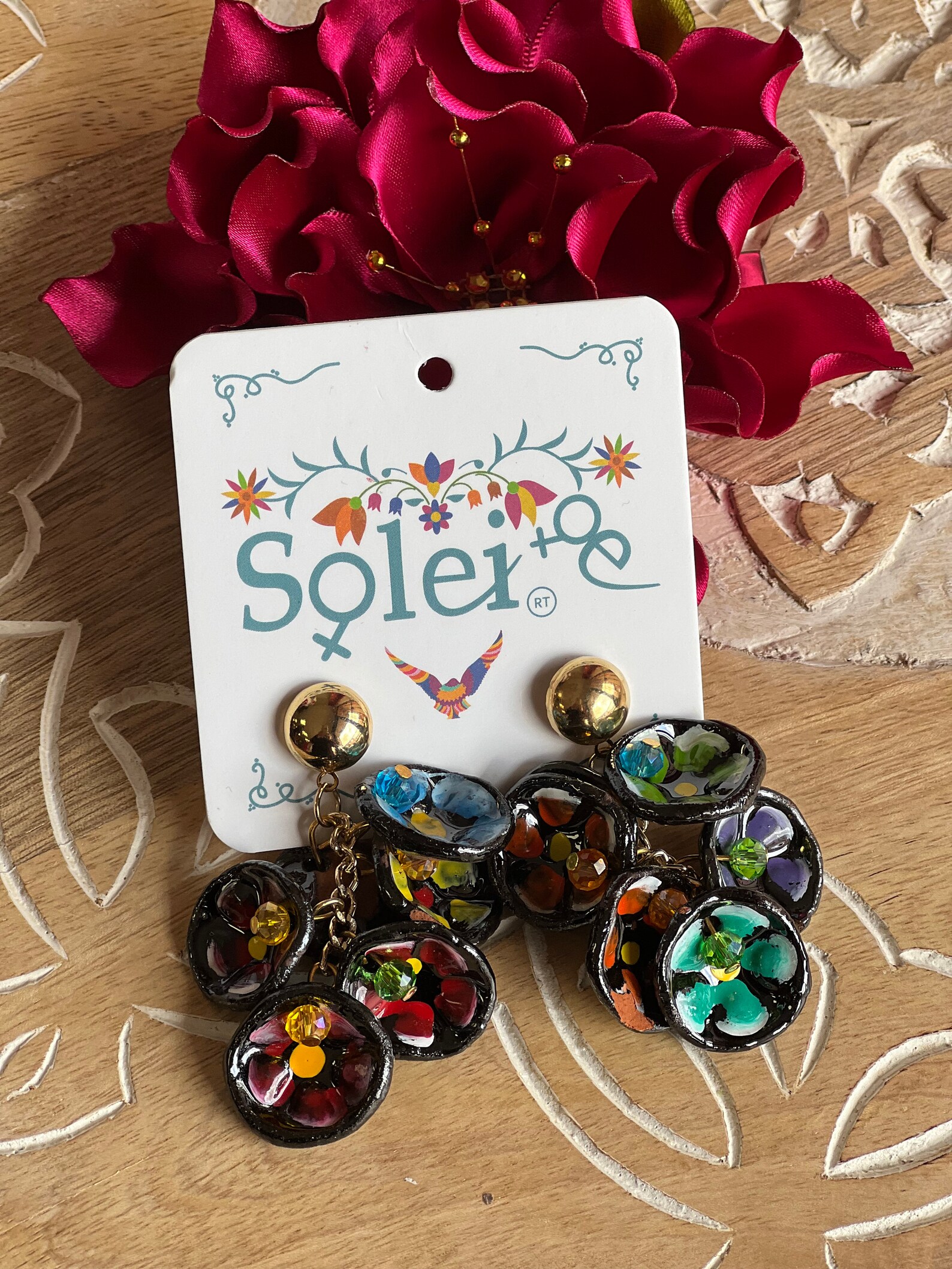 Mexican Ceramic Earrings. Mexican Artisanal Earrings. Traditional ...