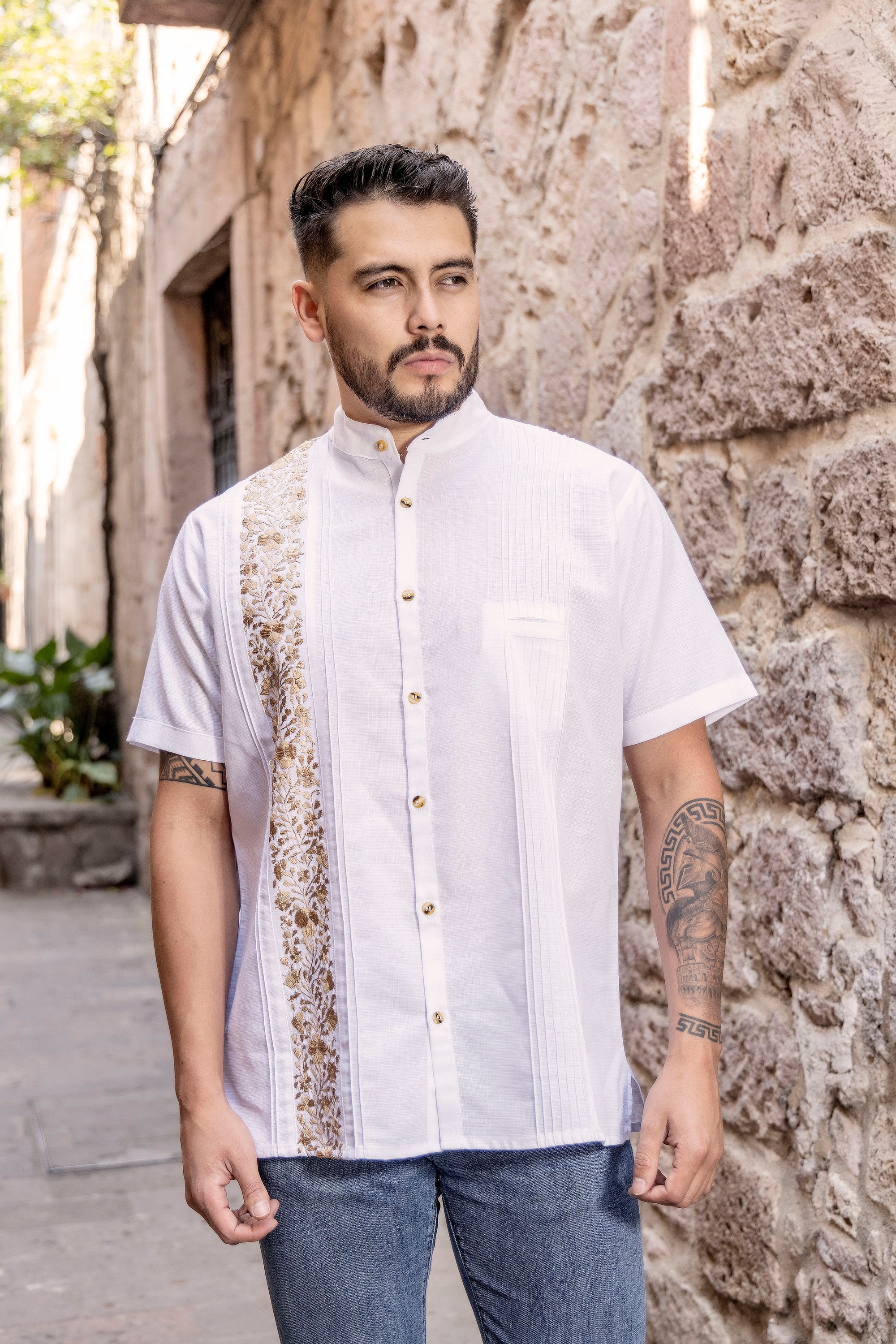 Mens Mexican Traditional Shirt. Sizes S - 2X. Floral Hand Embroidered ...